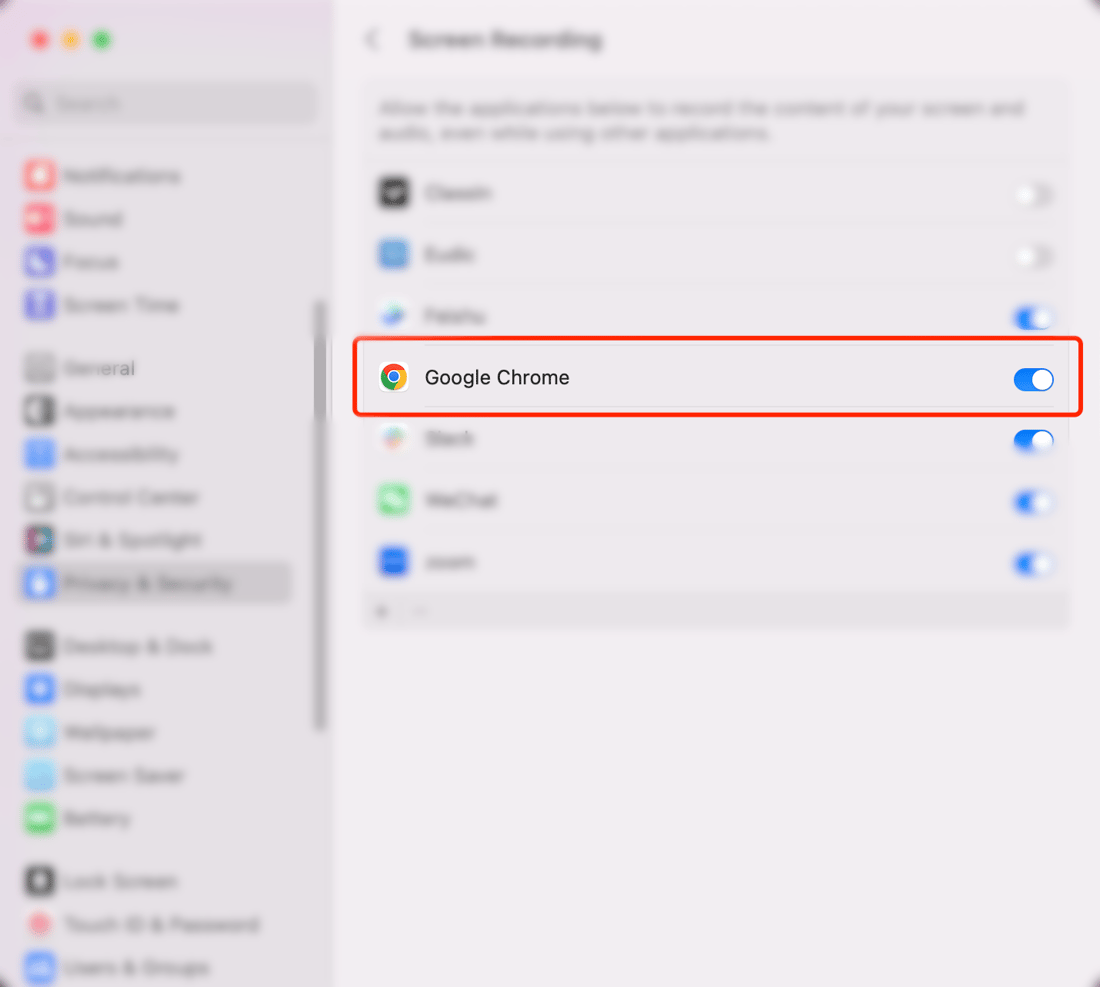 Enable Screen Sharing Permission for macOS Catalina (10.15) and later